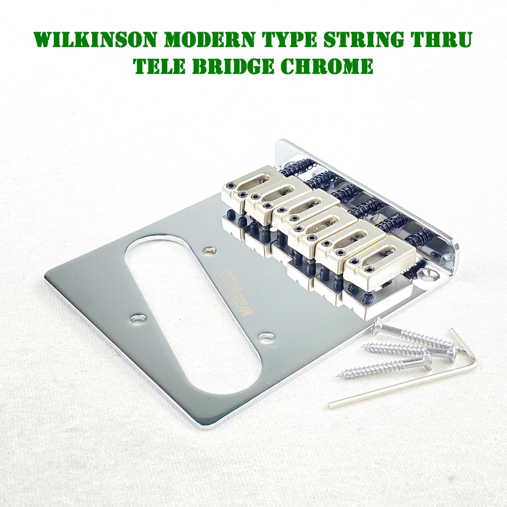 Wilkinson Licensed Modern Type String Through Tele Bridge Chrome ...