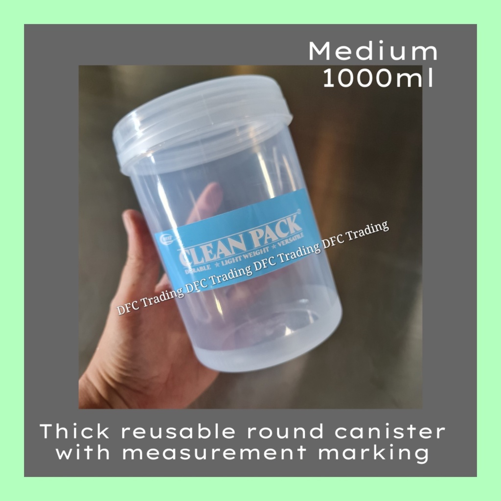 THICK & DURABLE ROUND CYLINDRICAL FOOD KEEPER JAR CONTAINER CANISTER ...