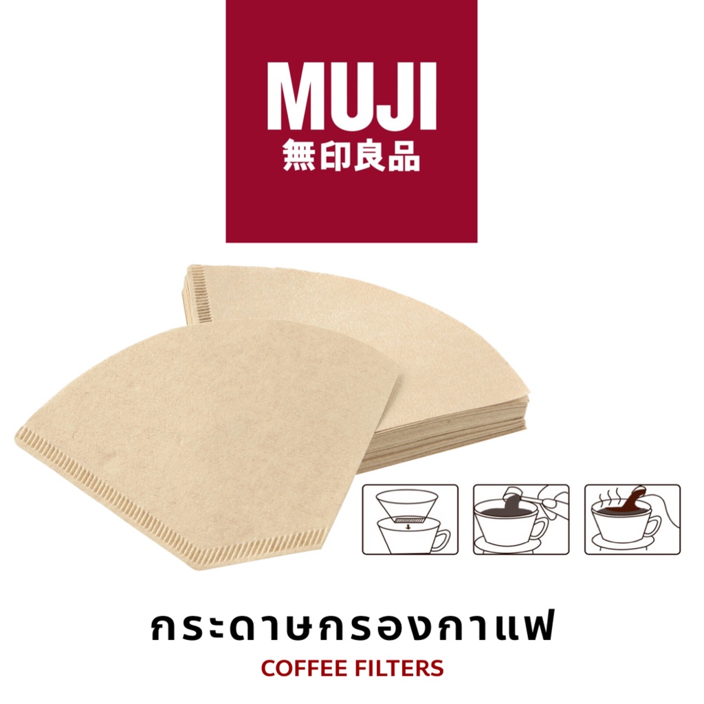 MUJI Drip Paper (60 Sheets) V Shape Pointed Bottom Coffee Filter ...