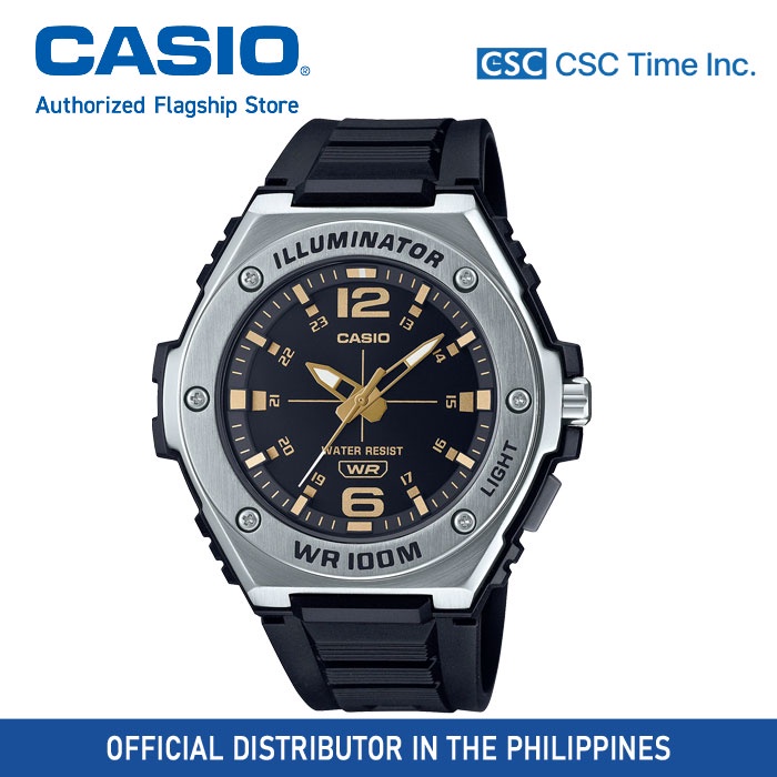 Casio (MWA-100H-1A2VDF) Black Resin Strap 100 Meter Quartz Watch ...
