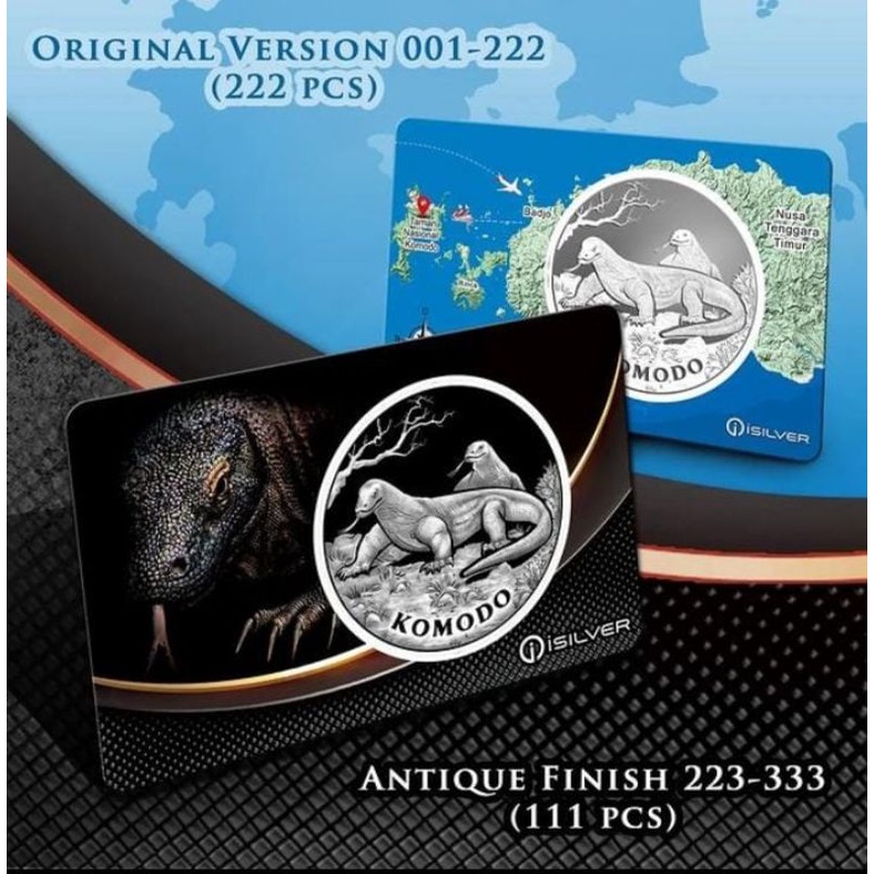 Medal, 1oz Silver Coin i Silver komodo Antique Finish not antam 250 ...