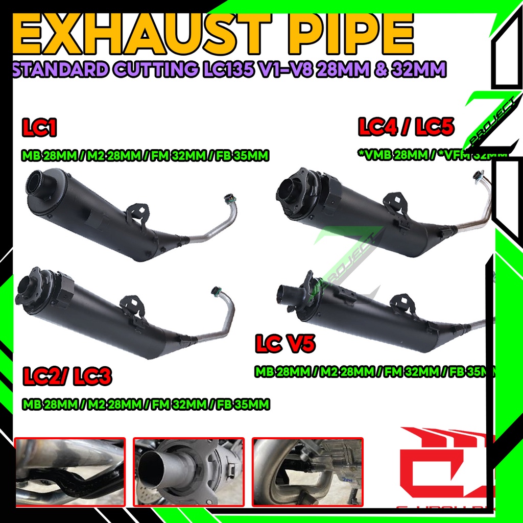 EXHAUST CJ IPOH BIKE EKZOS LC135 V1 V2 V3 V4 V5 V6 V7 V8 LC 135 NEW MB ...