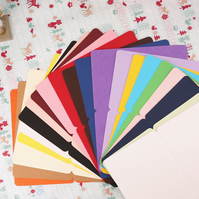 Folded Blank Card Kraft Paper Retro DIY Word Color Card Creative ...
