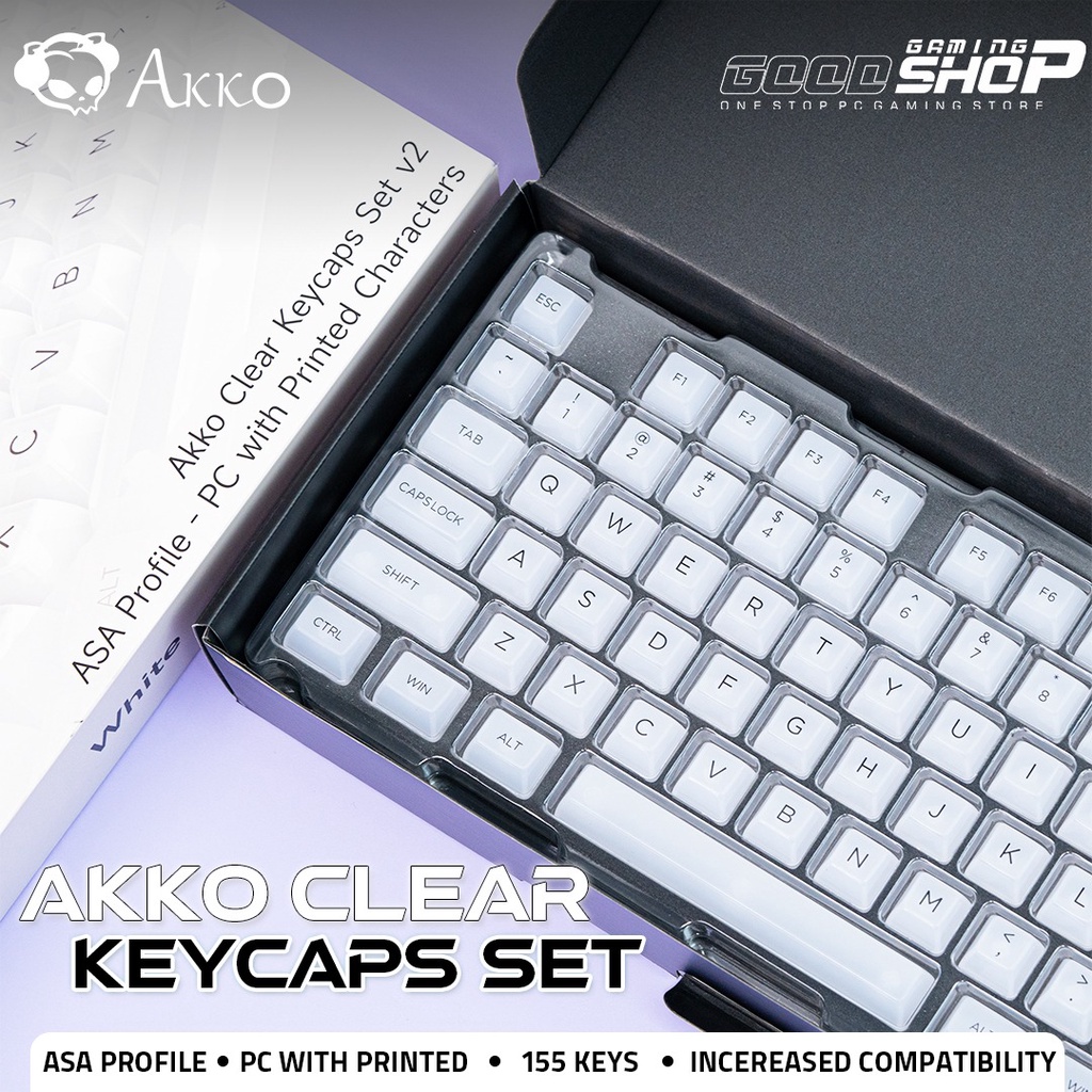 Akko ASA Clear Keycaps Set V2 White - Keycaps | Shopee Philippines