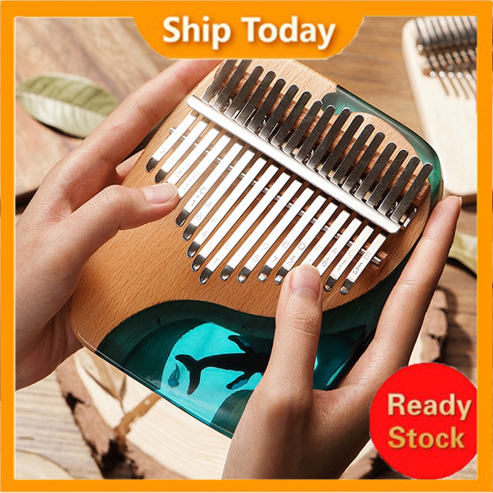 [In Stock] 17 Keys Beech Wooden Mini Kalimba Portable Musical ...