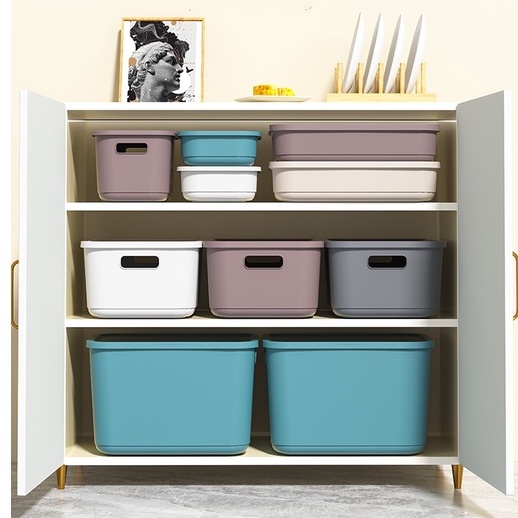 Home Storage & Organization Plastic Containers With Lid Stackable Bins ...