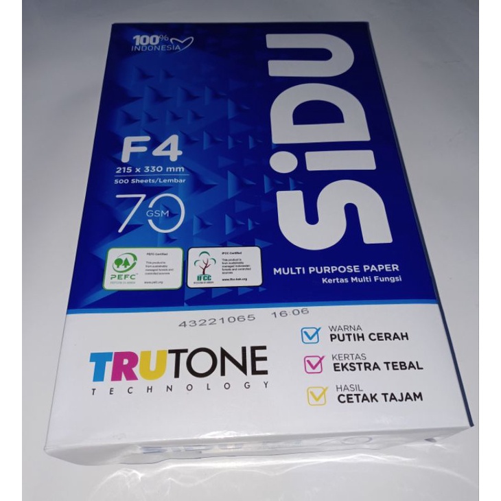 Sidu HVS F4 Paper 70 Gsm | Multifunctional PAPER | Photocopy Paper ...