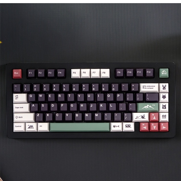 GMK Camping Keycap, 130 Keys PBT Keycaps Cherry Profile DYE-SUB ...