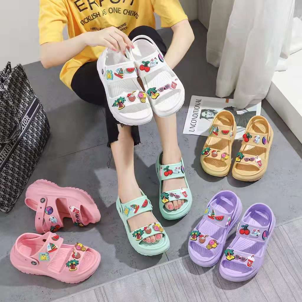 New Crocs Two Straps Chunky Sandals For Womens Clogs High Quality ...