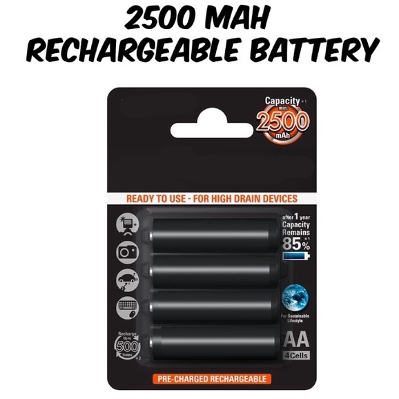 [High Quality] Double A/2A/AA/Double AA Rechargeable 2500mAh Battery ...
