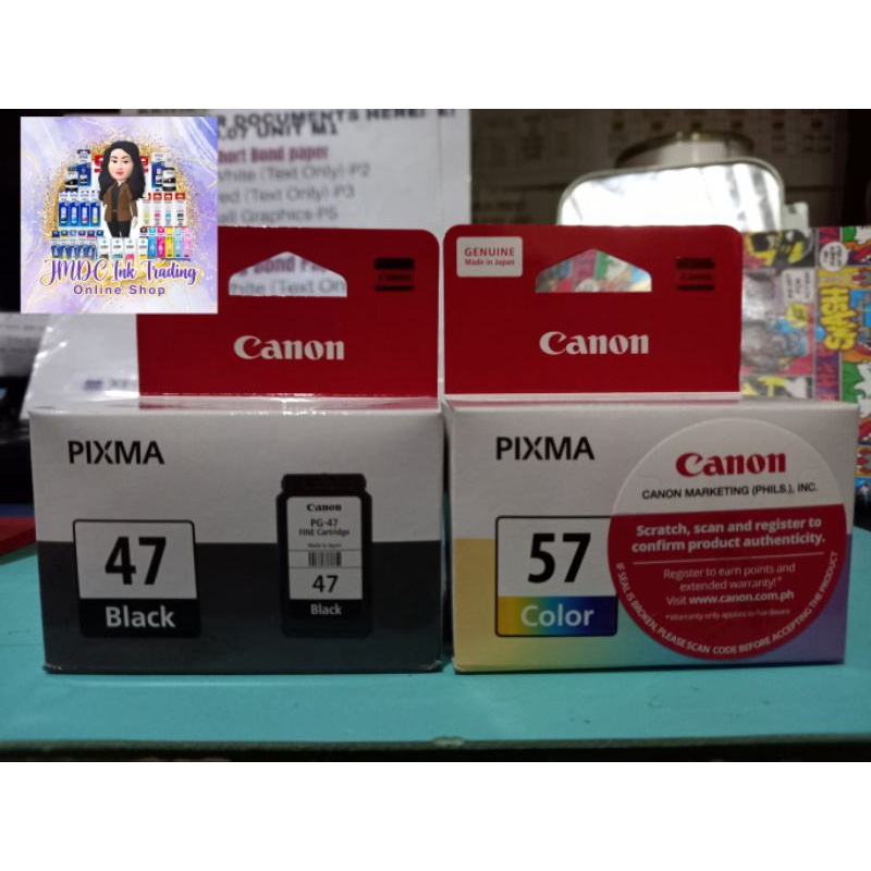 Canon Pixma PG 47 / CL 57 Genuine Original Ink for E3170 E3177 E3370 ...