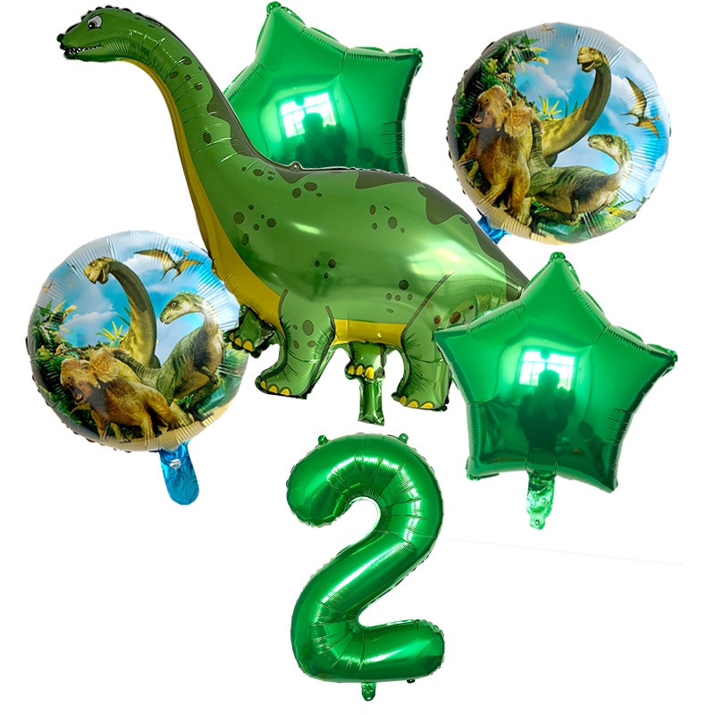 7pcs Dinosaur Them Dinosaur Balloon Foil Balloon 32inch Number Balloon ...