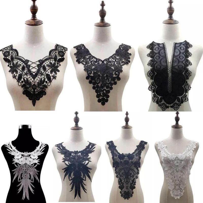 Chest embroidered lace, collar embroidery, neck | Shopee Philippines