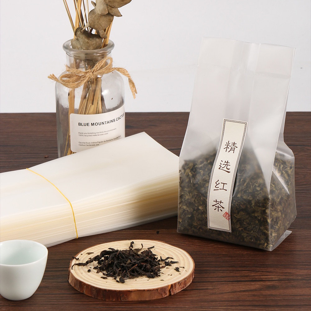 100Pcs matte/clear Tea Bag Open Top Heat Seal tea/dried flowers Packing ...