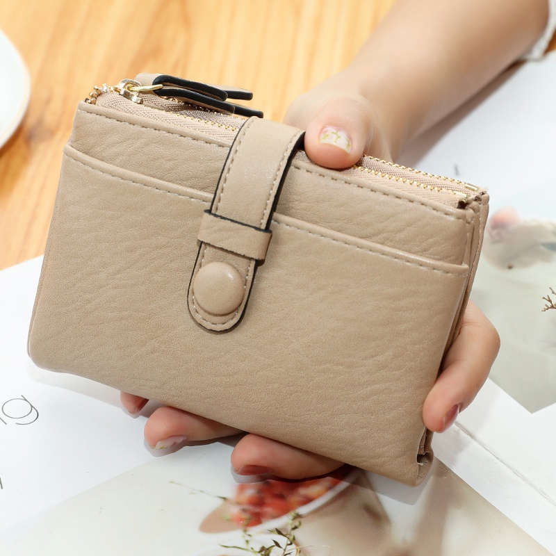 Fashion Women Short Wallet Double Zipper Purse Multi-card Solts Coin ...