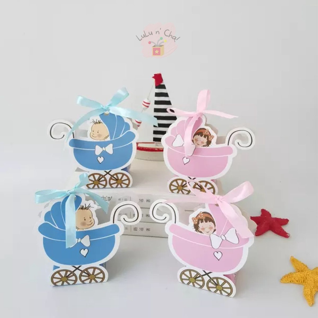 (5pcs) Stroller Baby Paper Gift Box Perfect for Baptismal and Birthday ...