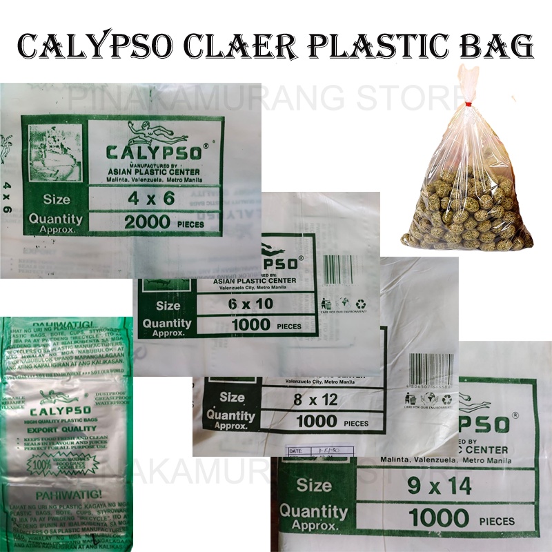[100 Pcs] Per Pack Calypso Clear Plastic Bag /Calypso Plastic Linaw ...