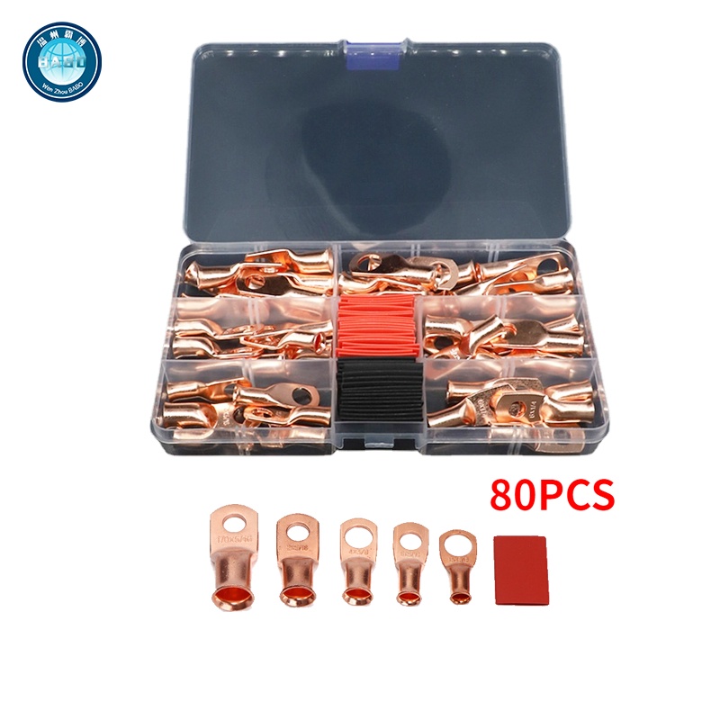 American standard copper nose AWG terminal set 80PCS box mounted ring ...