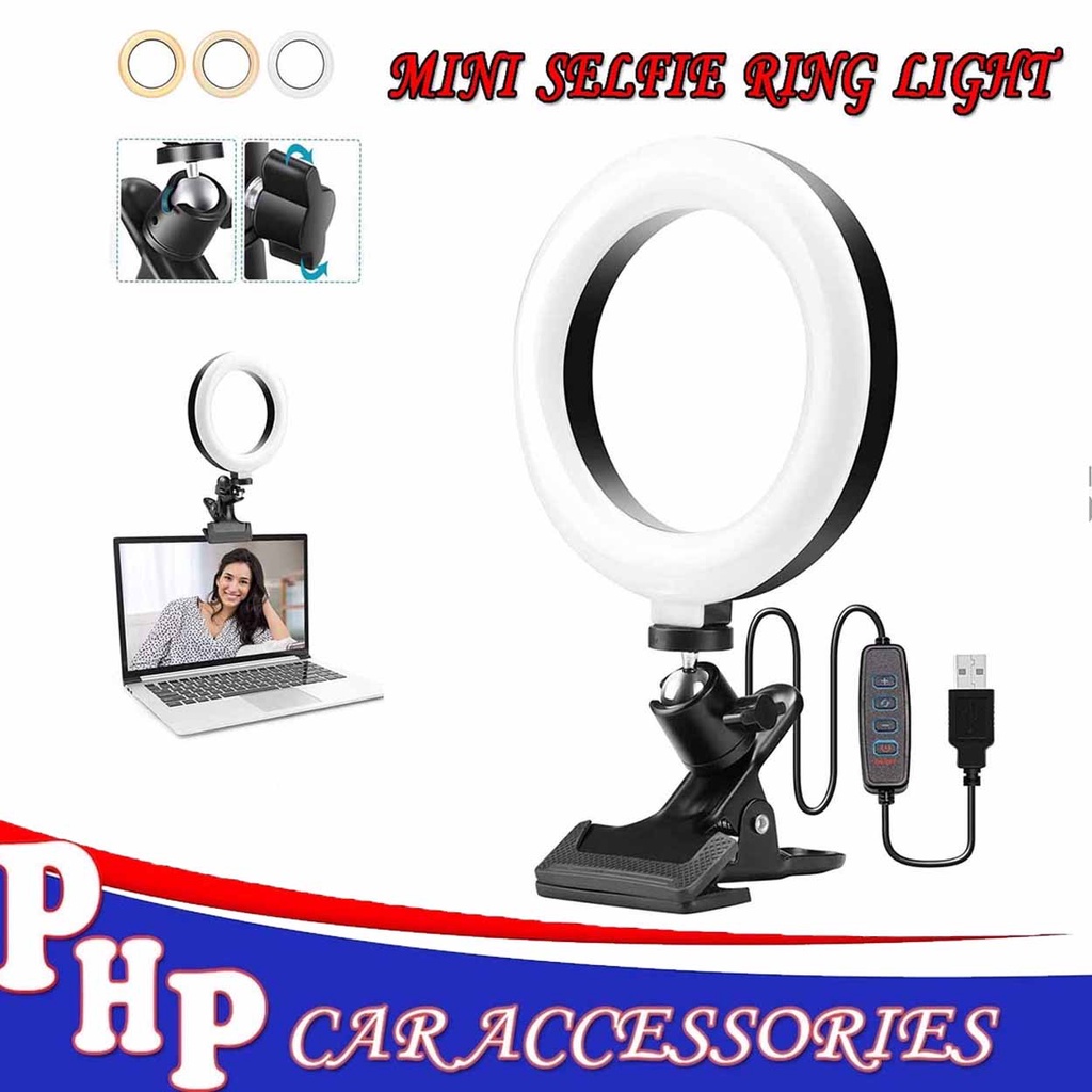 Selfie Ring Light Clip On Laptop Computer Monitor Video Conference ...