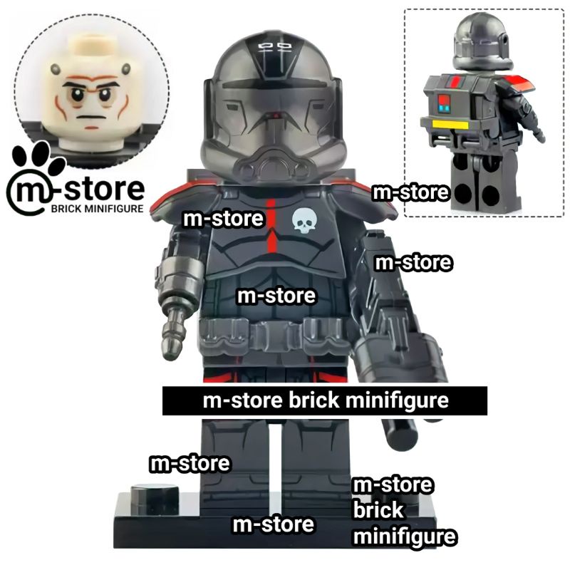 Brick star wars bad batch clone force 99 echo black mini toy figure ...