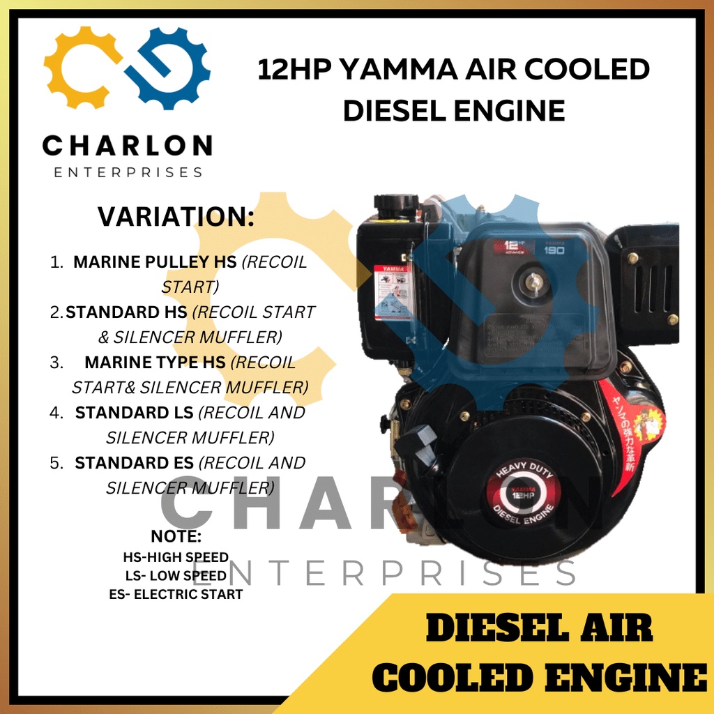 12HP YAMMA DIESEL AIR COOLED ENGINE | Shopee Philippines