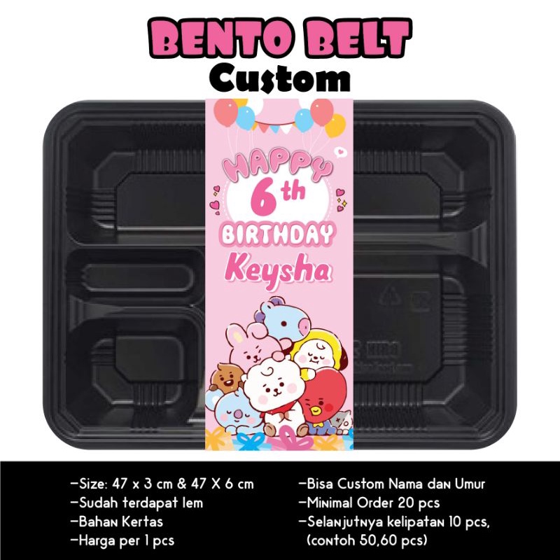 Bento BELT CUSTOM BT21 BTS PAPER BELT PAPER Patching Rice Decoration ...