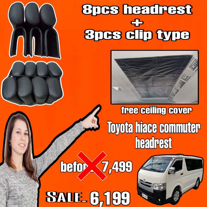 Toyota hiace commuter decontent headrest set 11pcs | Shopee Philippines