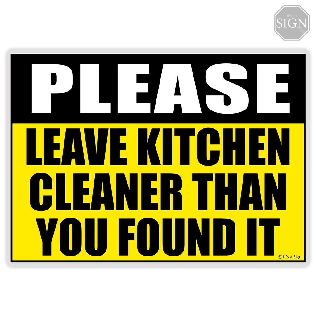 Leave Kitchen Clean Sign - Laminated Signage - A4 Size | Shopee Philippines