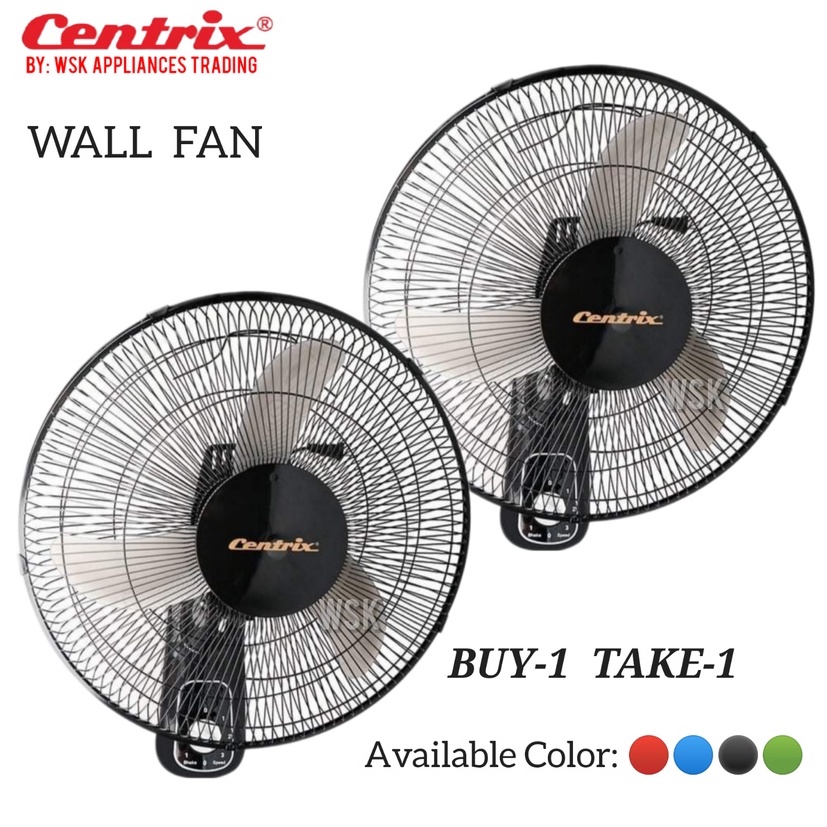 Buy-1 Take-1 Centrix 16" Wall Fan 3-Banana Blades (color may vary) CX ...