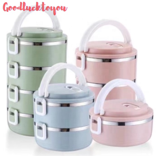 GOODLUCK-Lunch Box Gradient 3 Layer Stackable Leak Proof Stainless ...