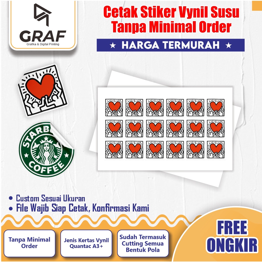 MINIMAL Print vinyl stickers + Cutting without minimum Order / food ...