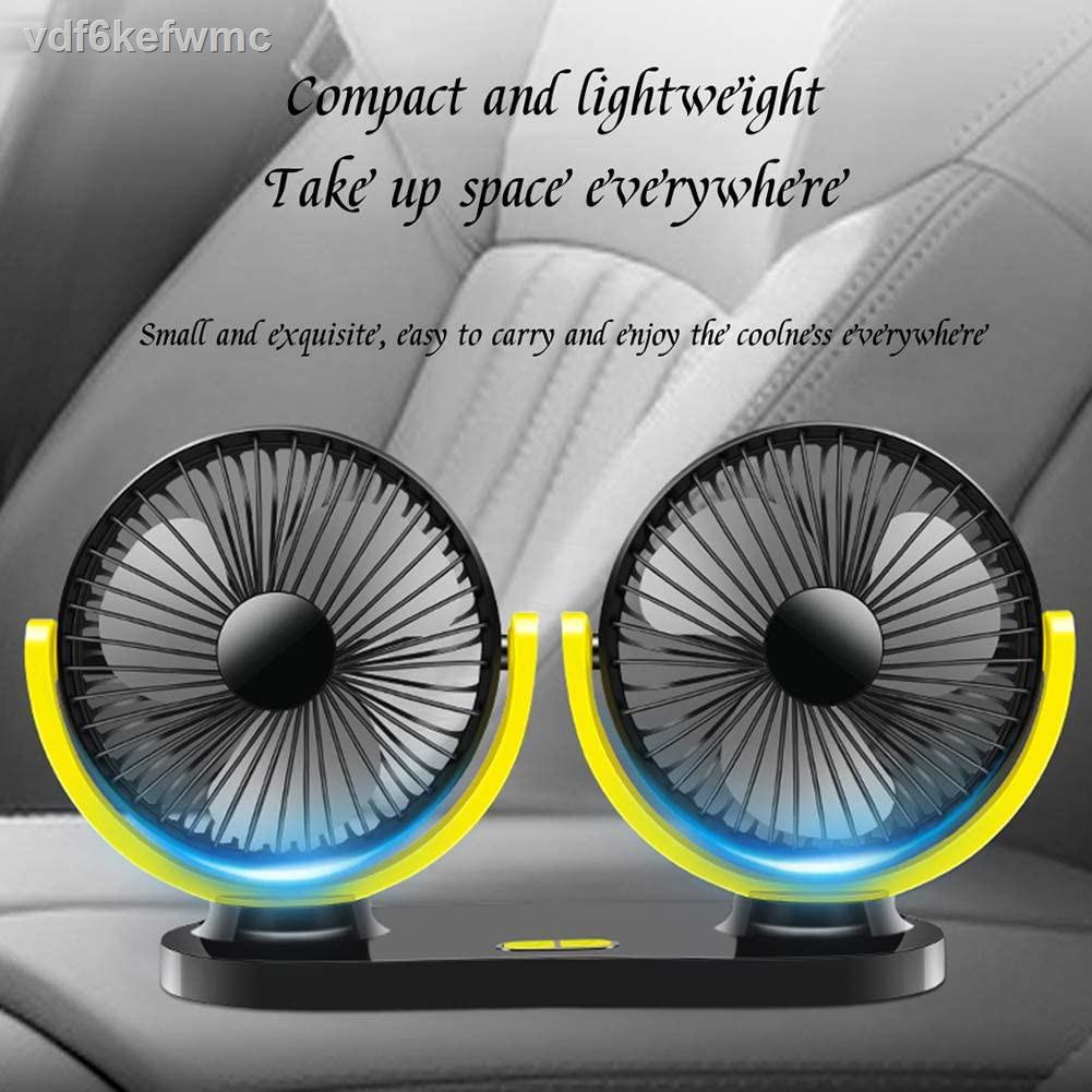 CENZIMO Car Fan Air Conditioning 3 Speed USB Dual Head 360 Degree ...