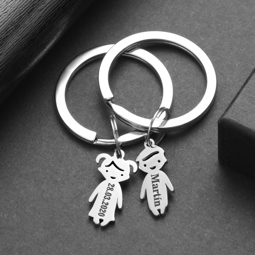 Personalized Baby Keychain Family Gifts Custom Name Date Boys Girls For ...