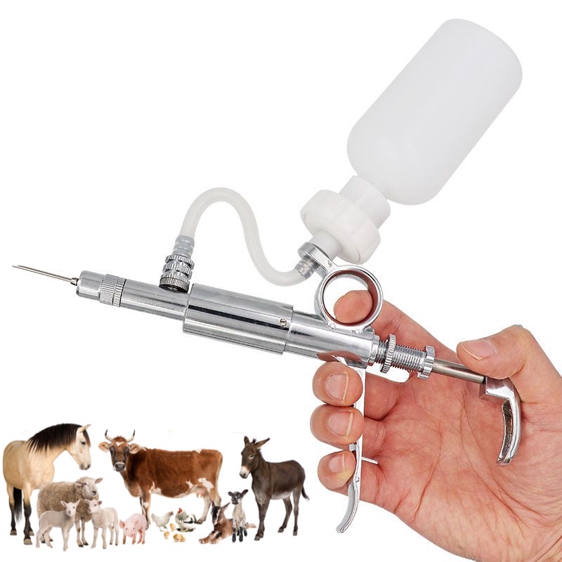 Animal Stainless Steel Continuous Syringe Chicken With Pig Vaccine ...
