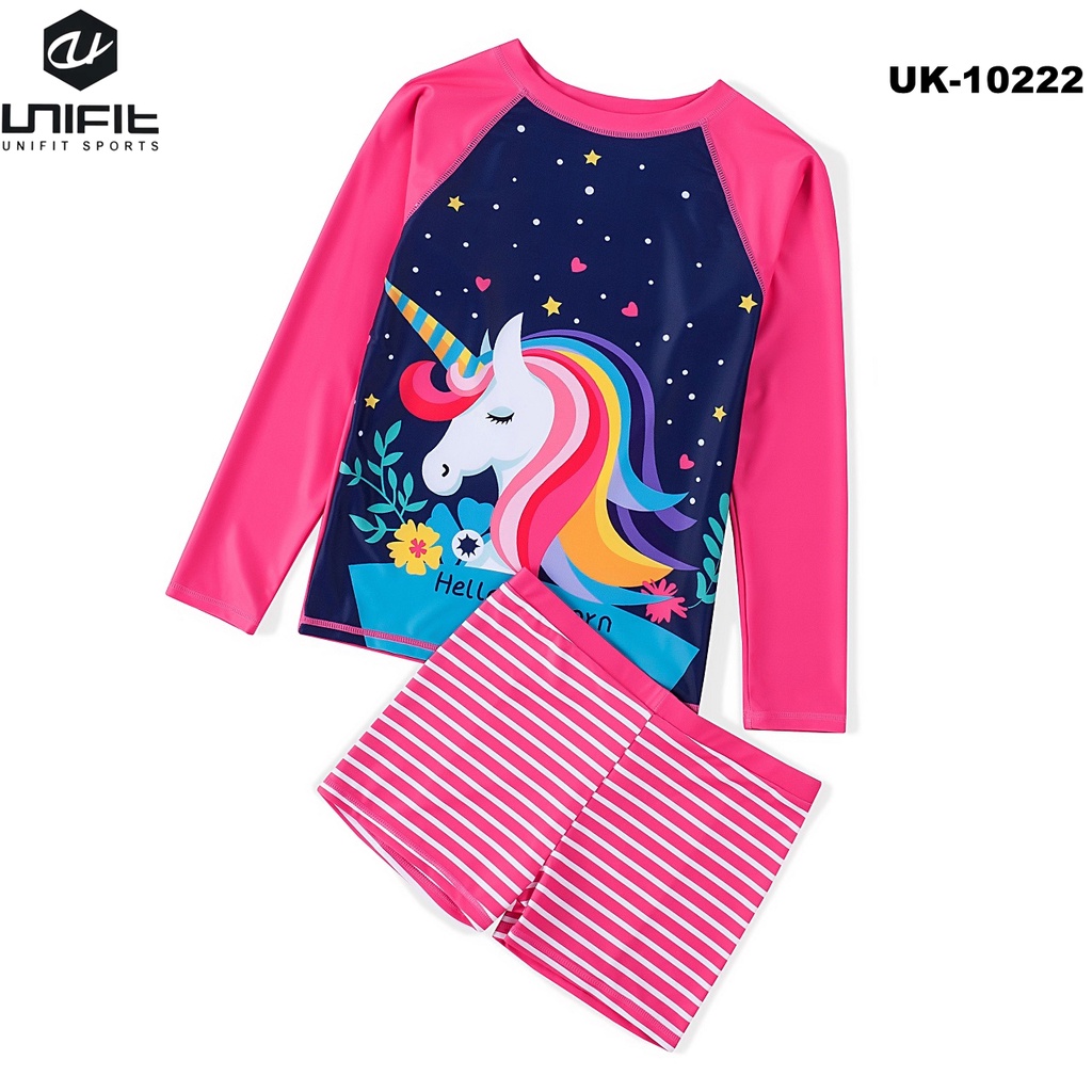 UNIFIT Kids Rush Guard Terno Swimming Attire Girls UK-10222 | Shopee ...