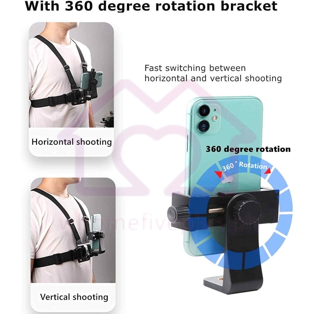 Mobile Phone Chest Strap Mount Gopro Chest Harness Holder For Vlog/Pov ...