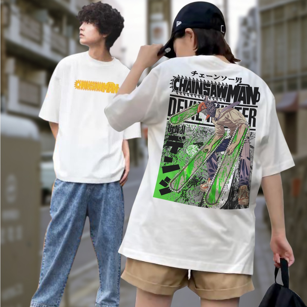 Chainsaw Man T shirt Anime Graphic Tees Oversized White Men Women tops ...