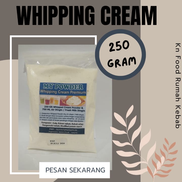Instant Whipped Cream Powder -Whipping Cream / Whipped Cream -250 grams ...