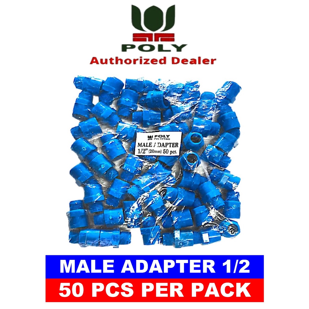 POLY BLUE MALE ADAPTER 1/2 (SOLD PER PACK) 50 PCS | Shopee Philippines