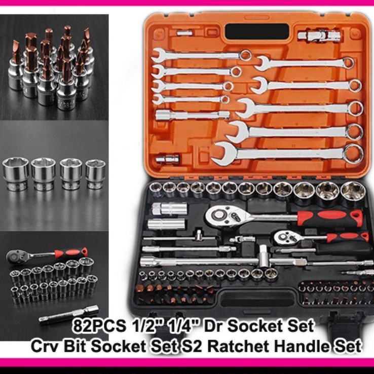 82PCS Tool Original Socket Wrench Set Torque Wrench Tool Box Set Car ...