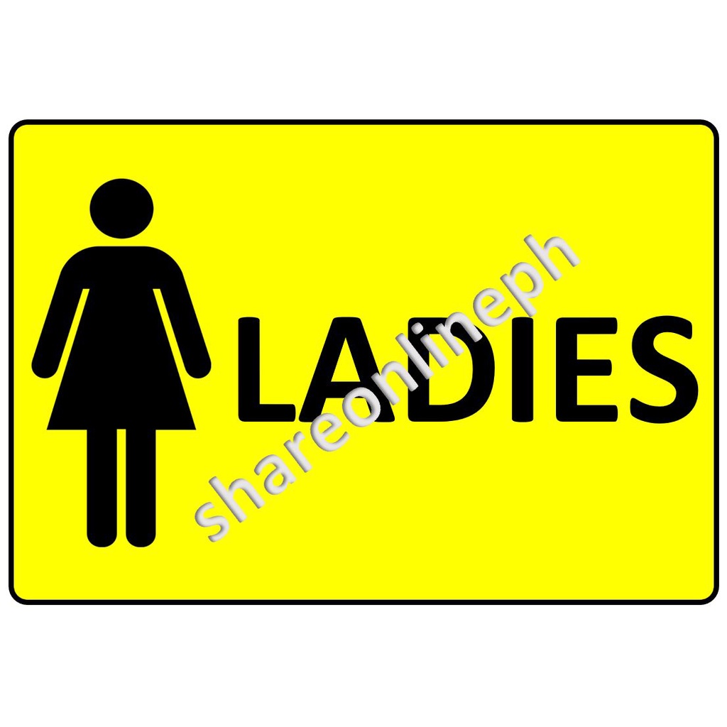 Ladies Laminated Signage Sign Boards Sticker Signages Restroom | Shopee ...