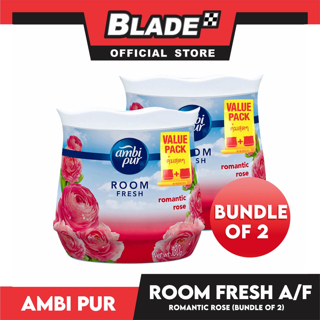 2pcs Ambi Pur Air Freshener Room Fresh 180g (Romantic Rose) Long-Lasting, Air Refreshing Gel ...