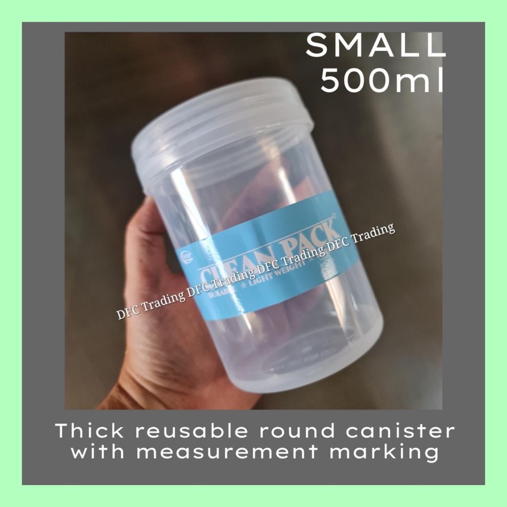 THICK & DURABLE ROUND CYLINDRICAL FOOD KEEPER JAR CONTAINER CANISTER ...