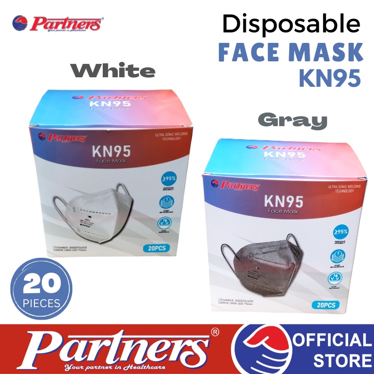 Partners KN95 Disposable Face Mask - [ 20 PIECES/BOX ] | Shopee Philippines