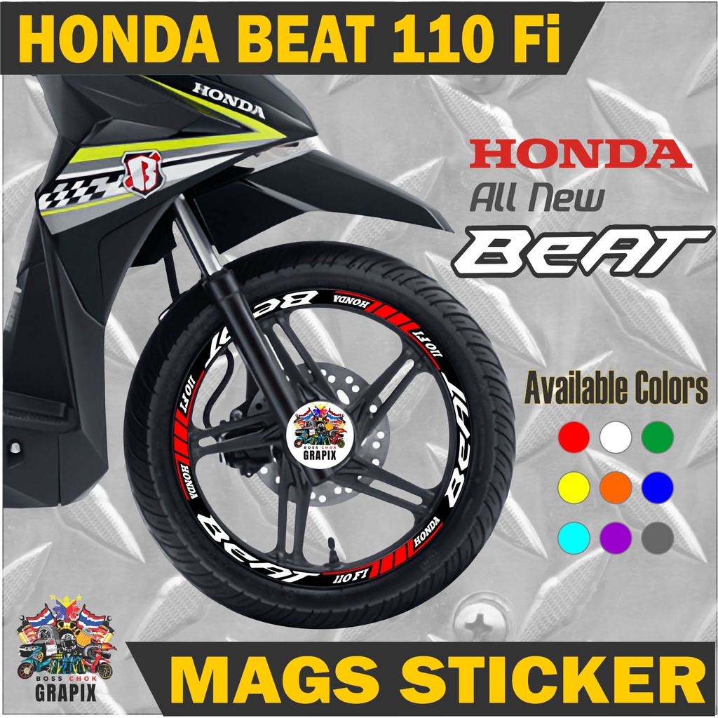 Honda Beat 110 FI Mags Decals Sticker 2 pcs (Front & Back) - Free ...