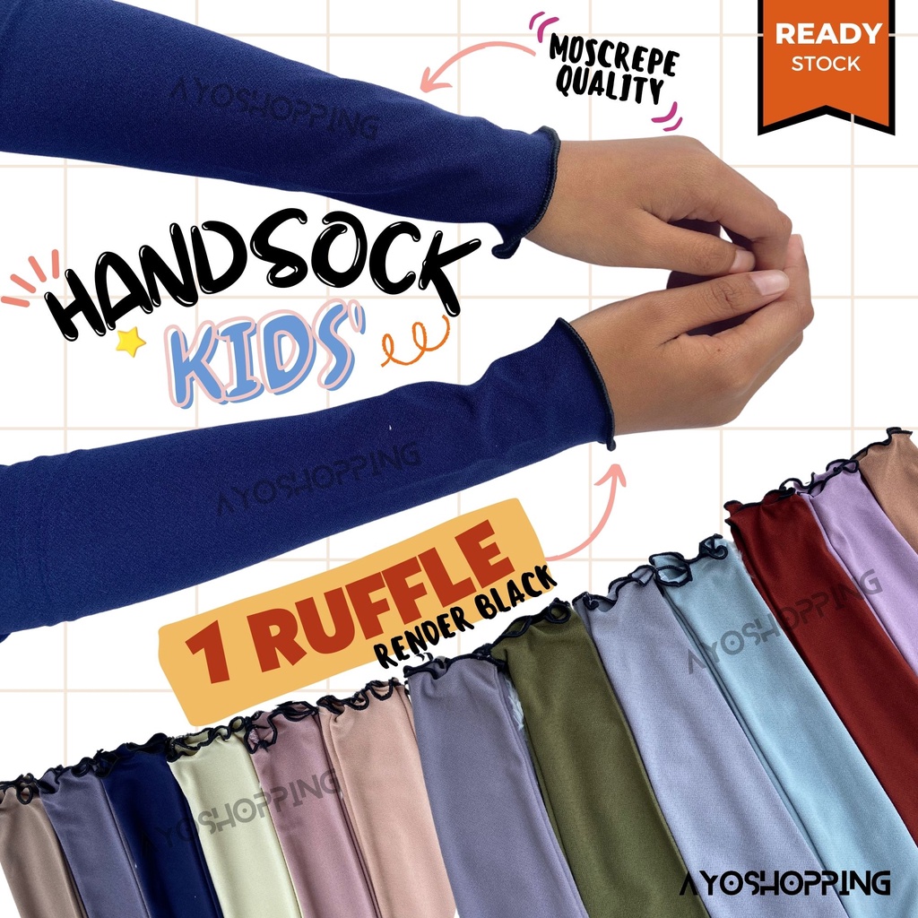 HANDSOCK RENDER BLACK 1 RUFFLE KIDS | Shopee Philippines