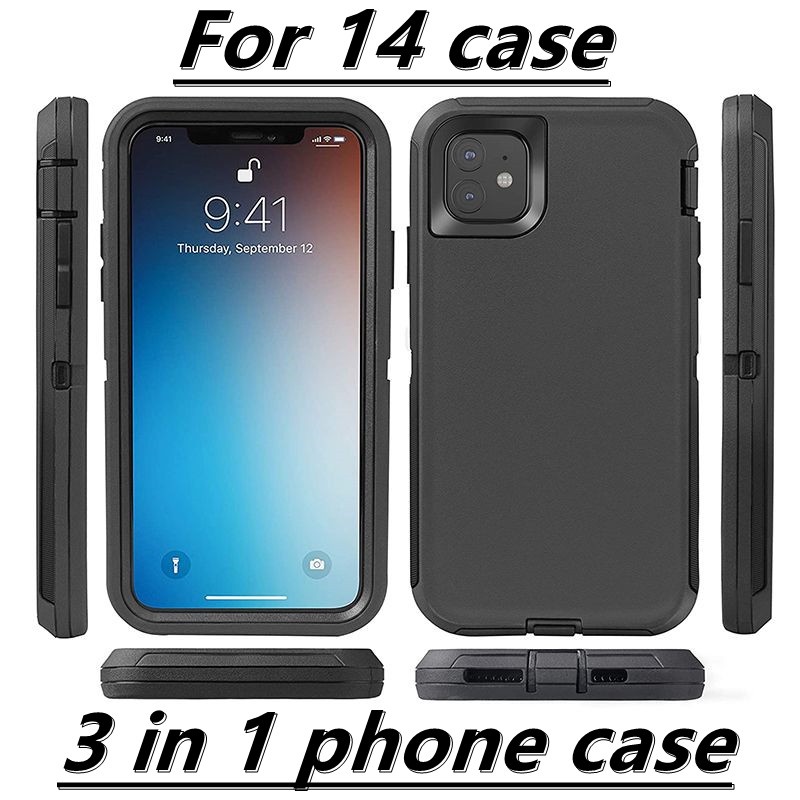 3-in-1 shockproof case for iphone 15 15pro 7 8 plus x xs xR 11 12 13 ...