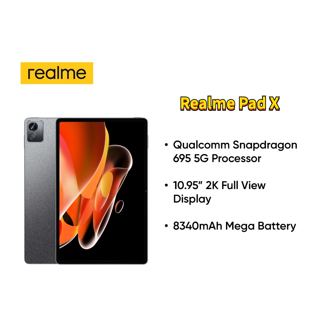Realme Pad X | Qualcomm Snapdragon 5G Processor | 10.95" 2K Full View ...