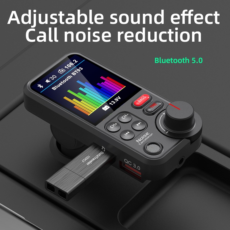 Color big screen car mp3 player U disk music bluetooth 5.0 car kit FM ...