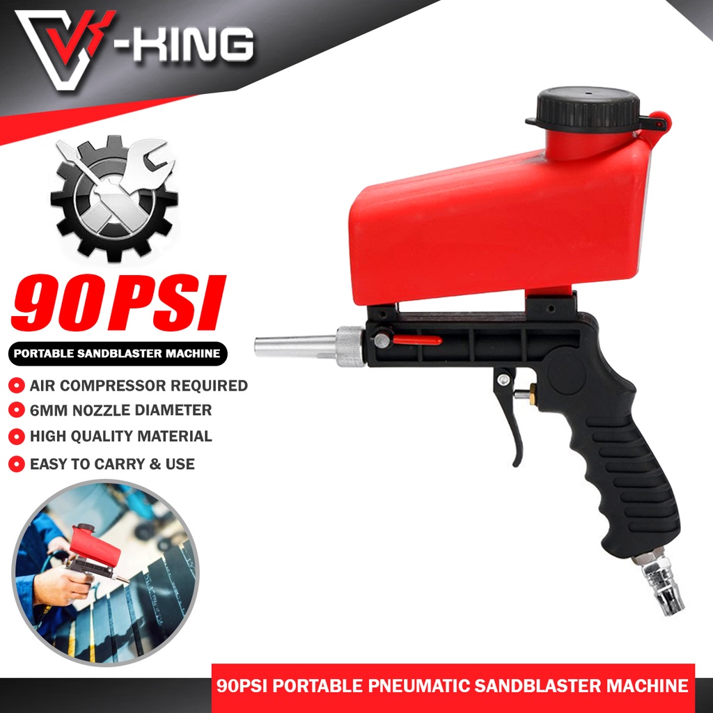 V-KING Rust & Dirt Remover 90 PSI Pneumatic Handheld Sandblasting ...